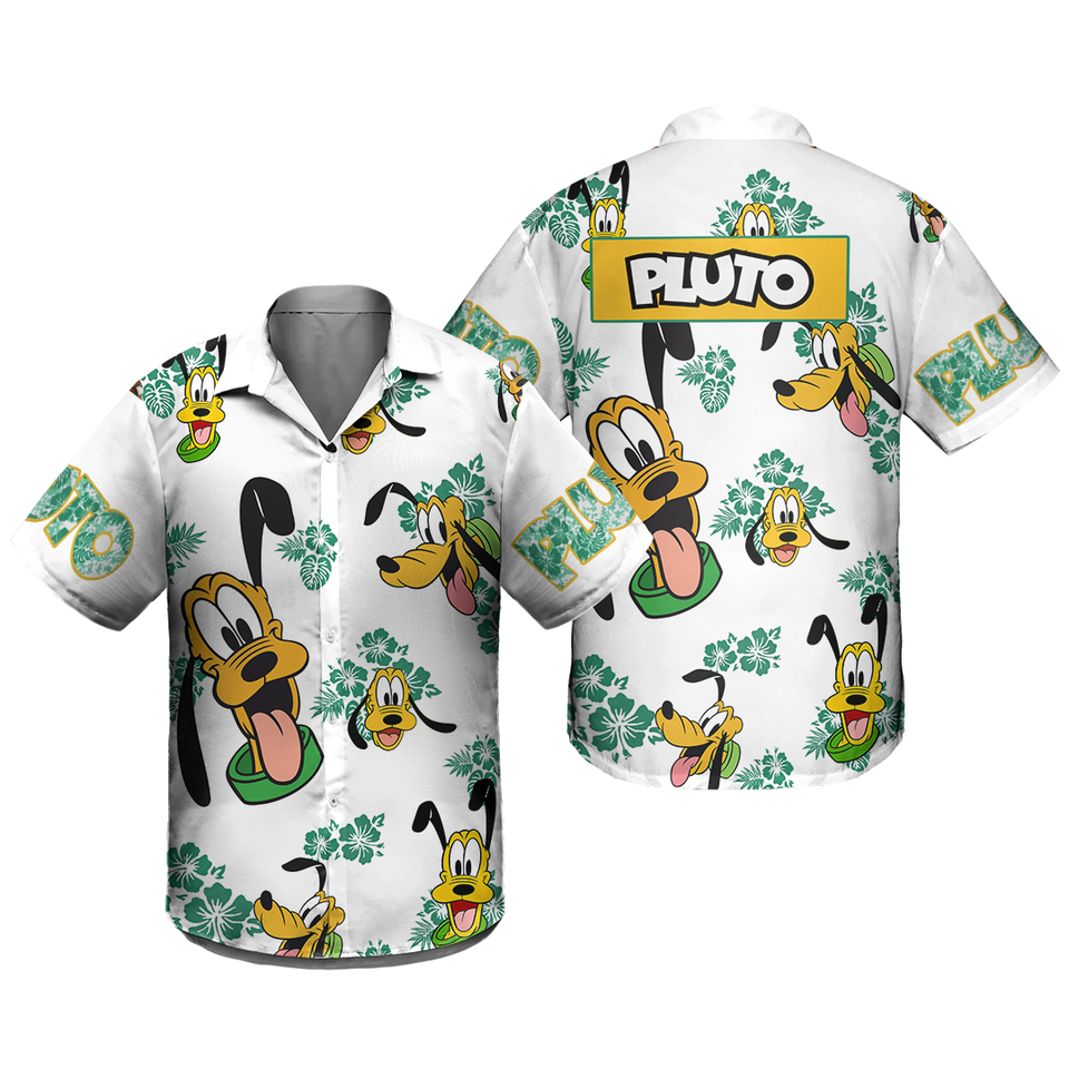 Disney Summer Beach Pluto Dog Hibiscus Disney Aloha Hawaiian Shirt | eBay