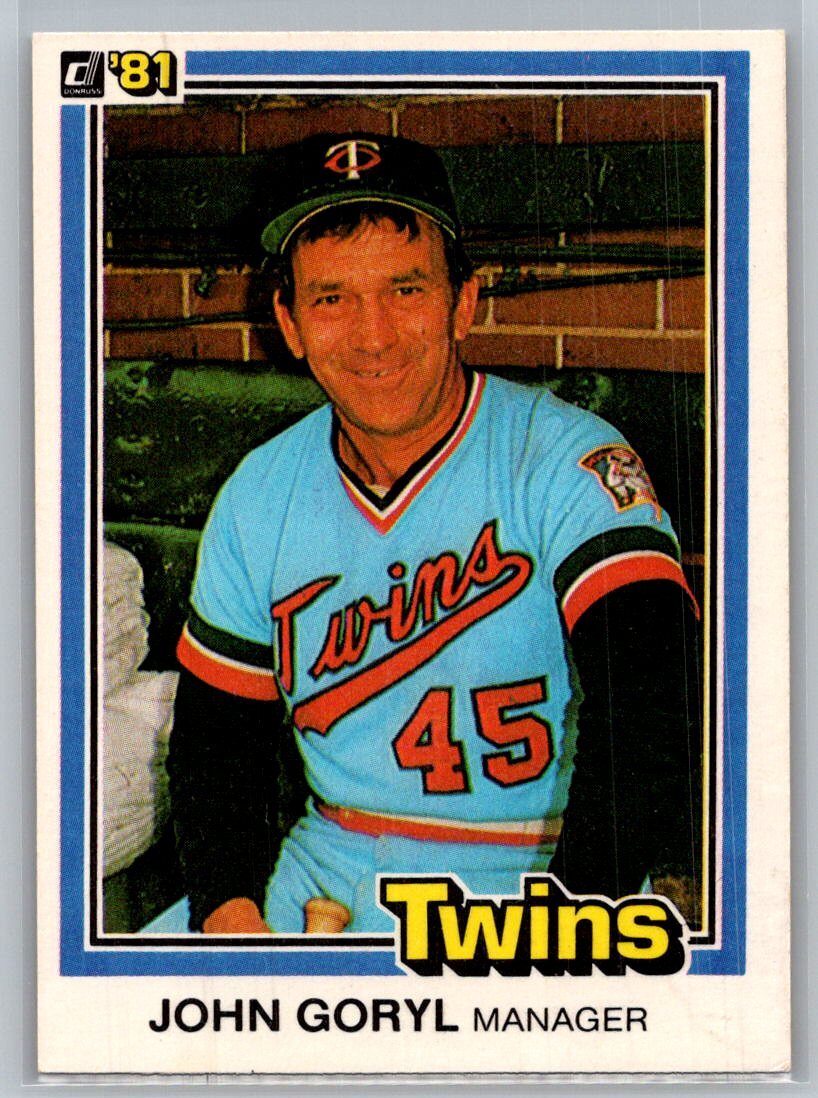 1981 Donruss #527 John Goryl Minnesota Twins Baseball Card | eBay