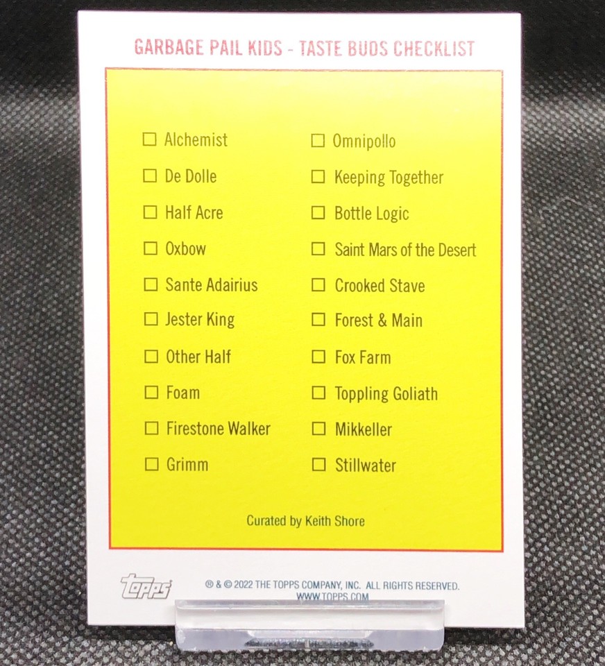 2022 GPK ART CARD TASTE BUDS SERIES 1 CHECKLIST (SL3) GARBAGE PAIL KIDS ...