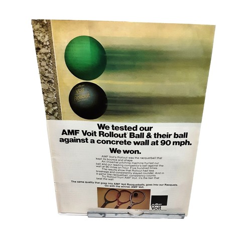 AMF Voit Racquetball with Racquet and Balls vintage 1977 Magazine Print ...