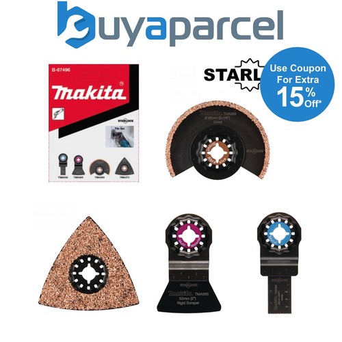 Makita Starlock Multi Tool 4 Piece Tile Set Plunge Segment Blade DTM52 ...