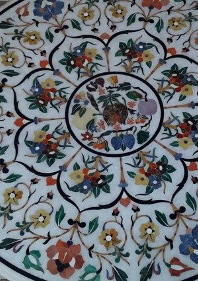 36" Marble Center Table Top Inlay Pietra dura Floral art handmade Inlay ...