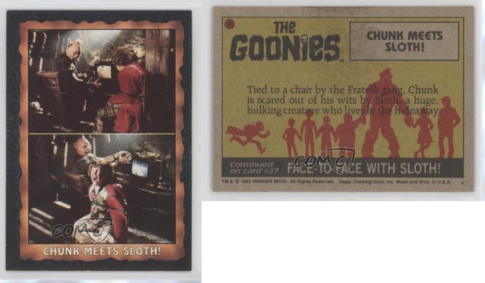 1985 Topps The Goonies Chunk Meets Sloth #26 1i8 | eBay