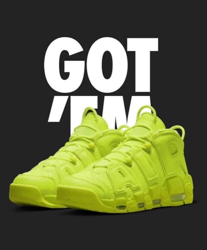Nike Air More Uptempo '96 Volt Neon Green Mens Size 9.5 New Nike Air More Uptempo '96 Volt Neon Green Mens Size 9.5 New
