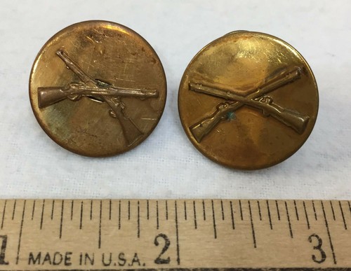Infantry Military Cross Rifles Metal Lapel Pin Tie Tac 1" Diameter Lot ...