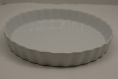 China Porcelain Pty Fluted White 10" Quiche Flan Pie Dish Sturdy ...