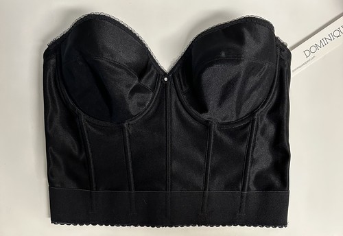 Dominique Intimate Apparel Women's 6377 Longline Solid Torsolette Black ...