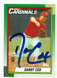 Danny Cox autographed baseball card (St. Louis Cardinals) 1990 Topps ...