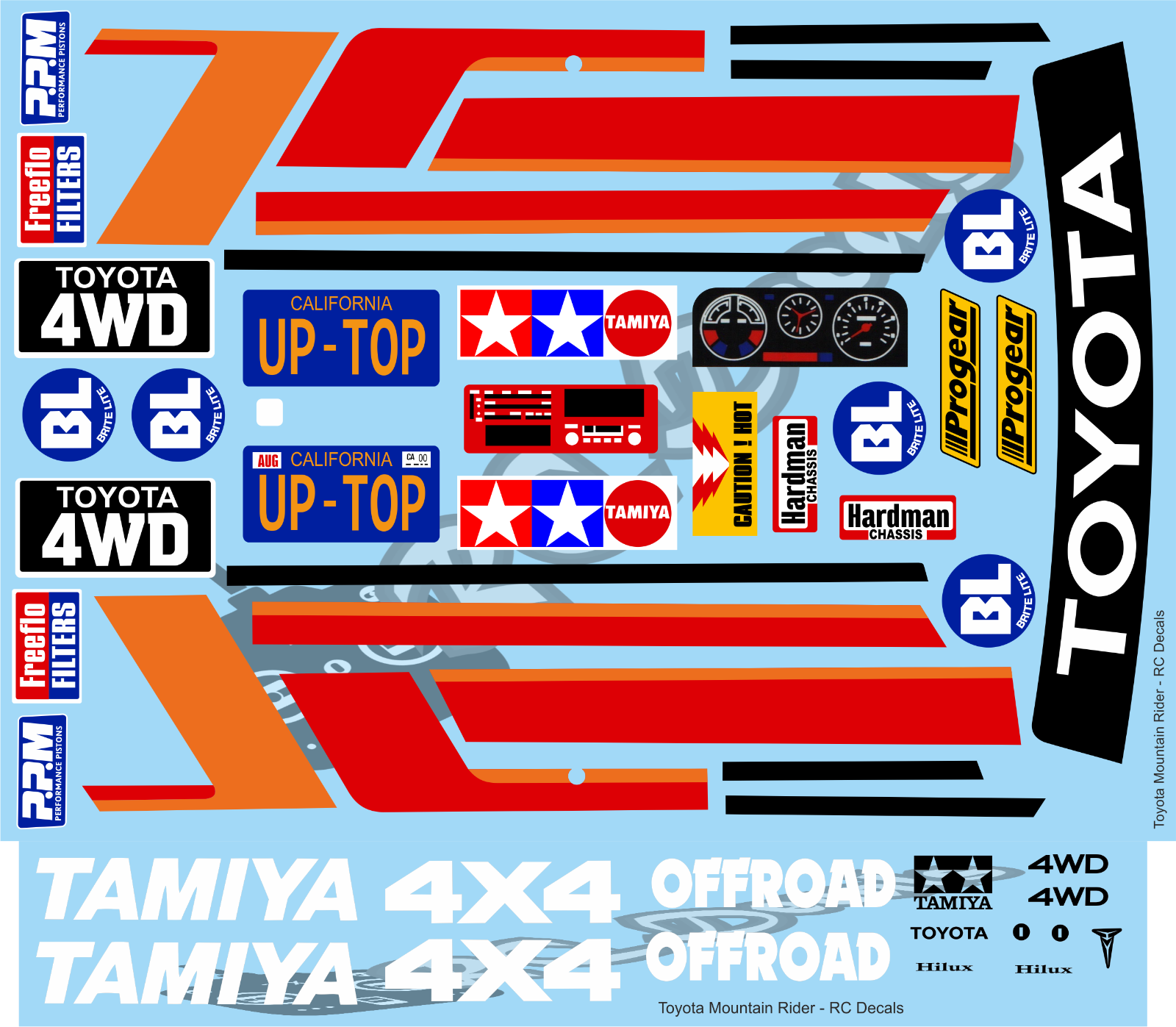 Vintage Toyota Mountain Rider Decals / Stickers choice of colour ...