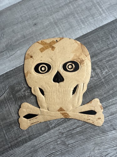 Rare Vintage H.E. LUHRS USA Beistle Skull Crossbones Embossed Halloween ...