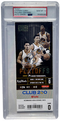 STEPHEN CURRY SIGNED 2017 NBA FINALS GAME 5 BASKETBALL TICKET WARRIORS ...
