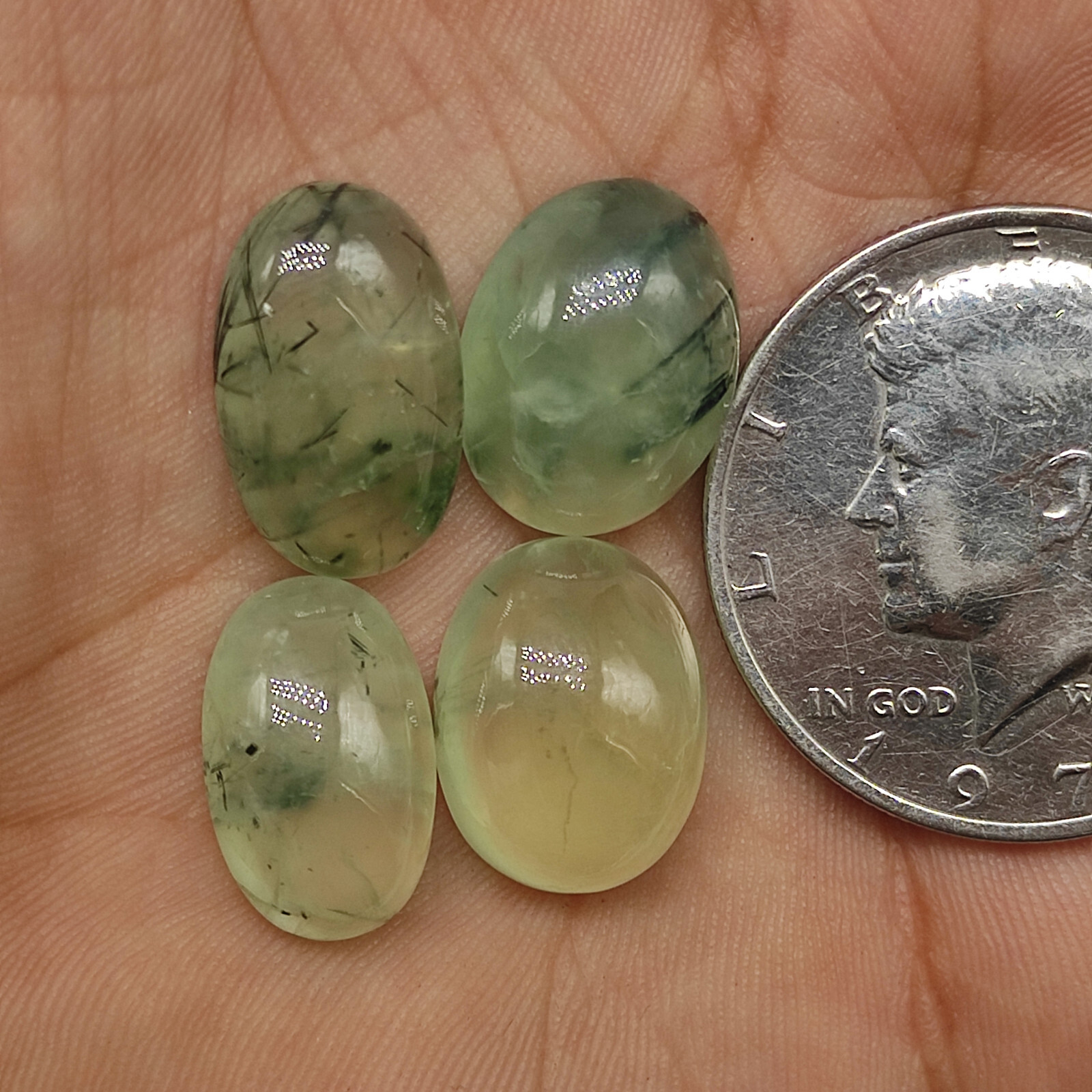 Vert Naturel Prehnite Desseré Cabochon Étonnant Cristal Transparent ...