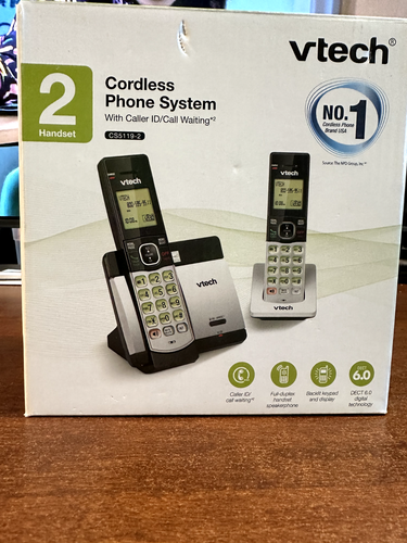 VTech - CS5119-2 DECT 6.0 Expandable Cordless Phone System - Gray/Black ...