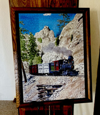 31 x 25 Framed jigsaw puzzle, 2004 DST #20 I & P RR, wood frame, #14260 ...