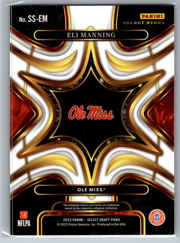 2023 Panini Select Draft Picks #SS-EM Eli Manning Select Stars Silver Prizm | eBay