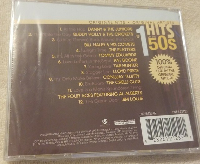#1 Hits of the 50s [Madacy] by Various Artists (CD, Apr-2006, Madacy ...