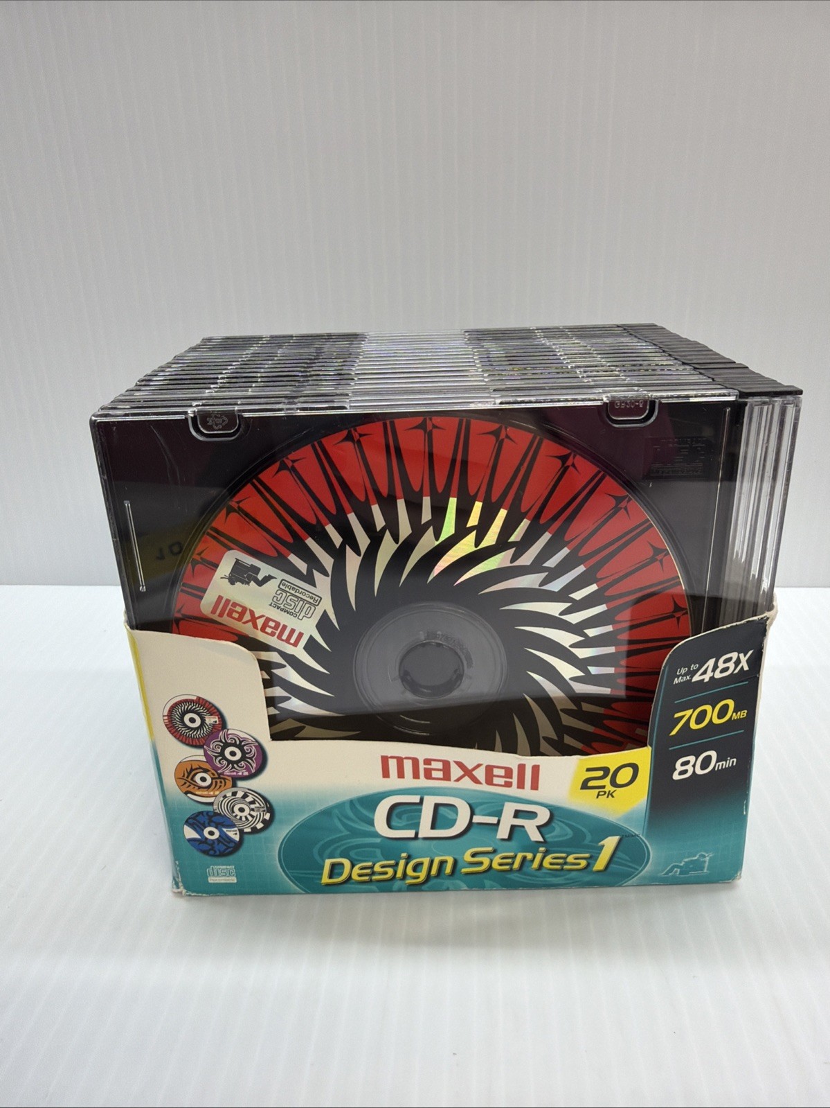 Maxell 19Pk Blank CD-R Series 1 Design Pack Slim Jewel Cases 80 Min ...