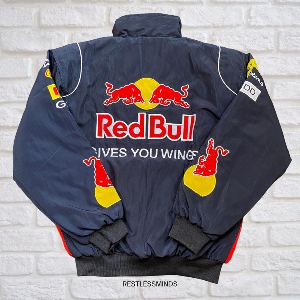 Red Bull F1 Racing Jacket Bomber Embroidered and Quilted Inside | eBay