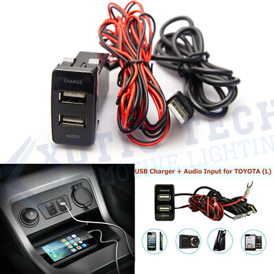 Dual USB Charger Audio Port for Toyota FJ Cruiser Highlander Tacoma ...