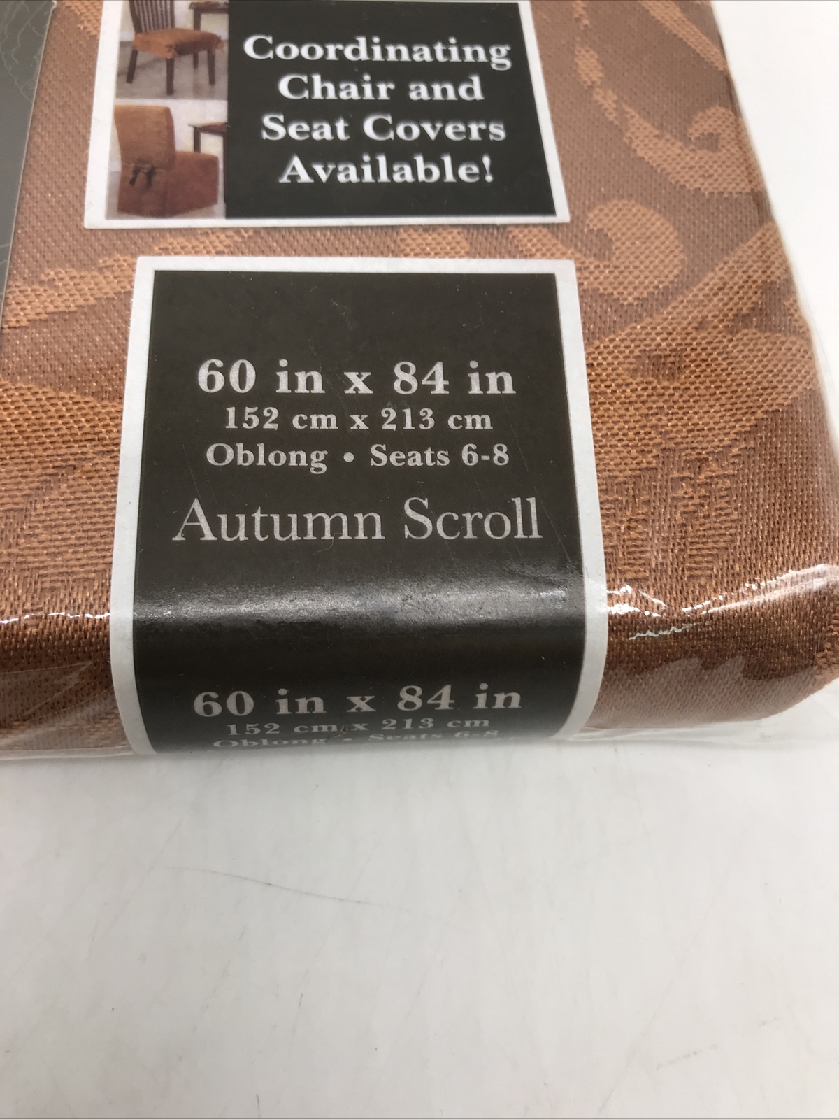 Tablecloth Autumn Scroll BRONZE Damask 60 x 84 Thanksgiving Fall Bed ...