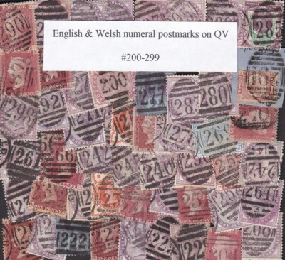 GB 1841-1900 stamps English Welsh Numeral postmarks #200-299 sold ...