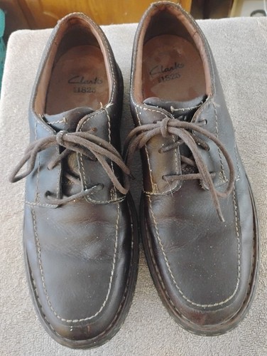 Men's Size 9 1/2 dark brown Clarks Stratton Time lace up oxford 1825 ...