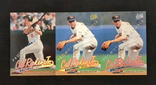 1997 Fleer Ultra Cal Ripken, Jr. Promo Sample Three Card Panel (11, G11 ...