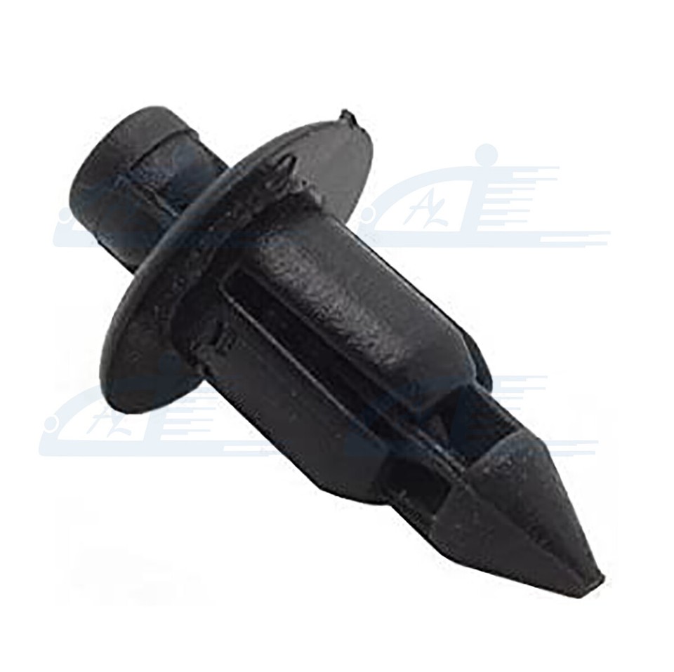 100 Pcs 6mm Hole Dia Black Plastic Push In Type Rivets Fastener Pin ...