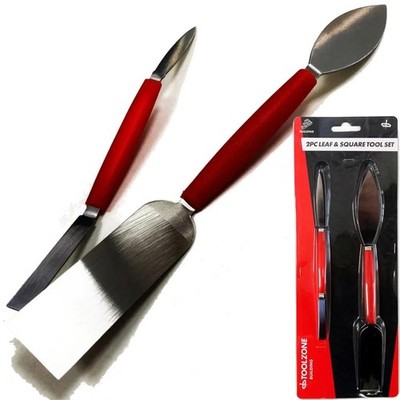 Toolzone 2pc Small Large Leaf And Square Trowel Set Finishing Pointing ...