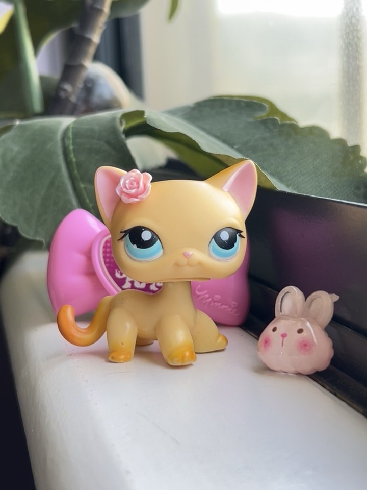 🌸Authentic Littlest Pet Shop LPS #339 Short Hair Orange Yellow Cat ...