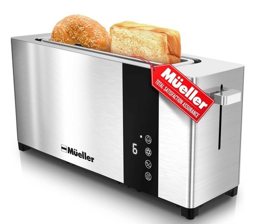 Mueller UltraToast Full Stainless Steel Toaster 2 Slice, Long Extra ...