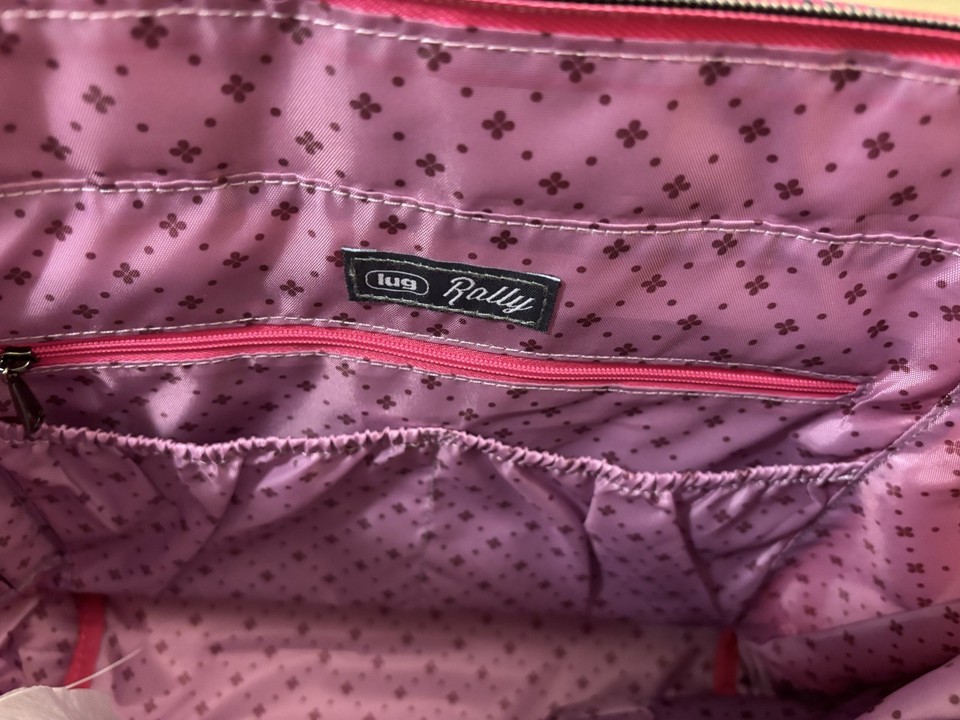 NEW Lug Rally Lg. Tote Bag w/ Crossbody & Shoulder Strap Berry Plaid 16 ...