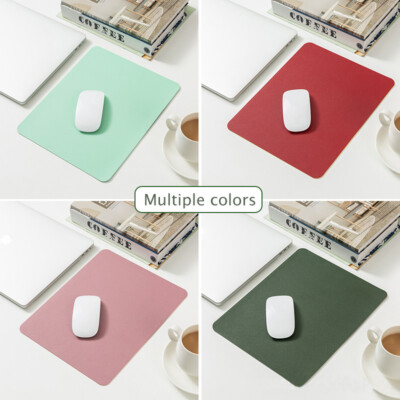 PU Leather Mouse Mat Solid Colour Anti-slip Waterproof Mouse Pad Dual ...