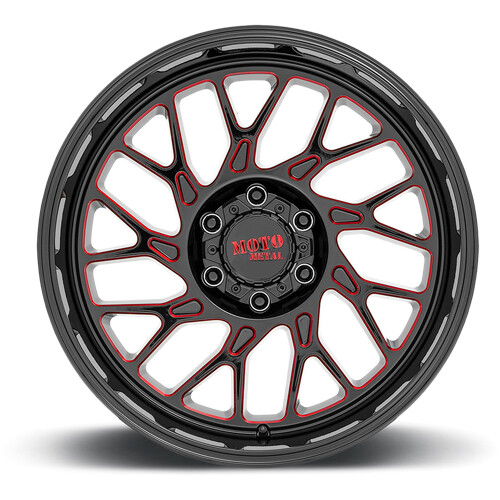 (Set of 4) Moto Metal MO805 22x10 8x6.5" -18mm Black/Red Wheels Rims 22 ...