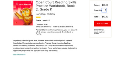 Open Court Skills Practice Book 2 Kindergarten | eBay