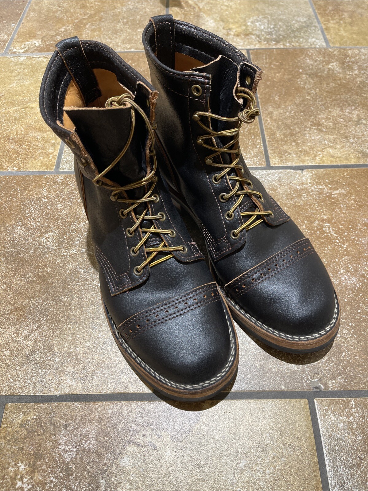 Wesco Black Leather Cap Toe Work Boots 12D - Gem