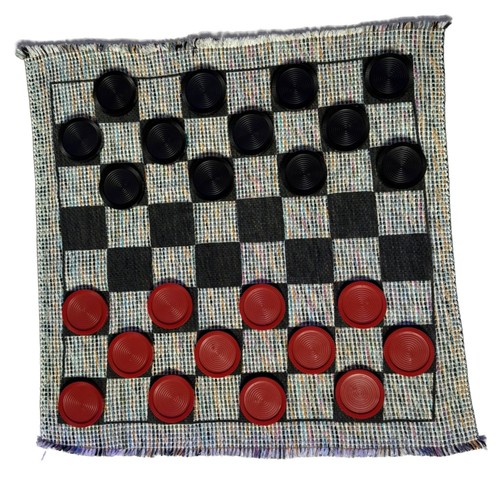 JUMBO Giant Checker Rug Game Washable Mat 3" Diameter Pieces 12 Red 12 ...