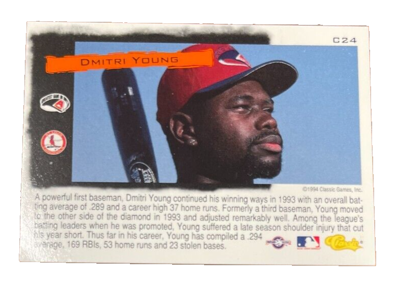 1994 CLASSIC CREAM of the CROP Card # C24 Dmitri Young - St. Louis ...