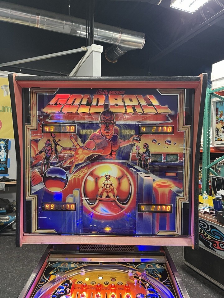 1983 BALLY GOLD BALL PINBALL MACHINE PROFESSIONAL TECHS FULL LEDS PLAYS ...