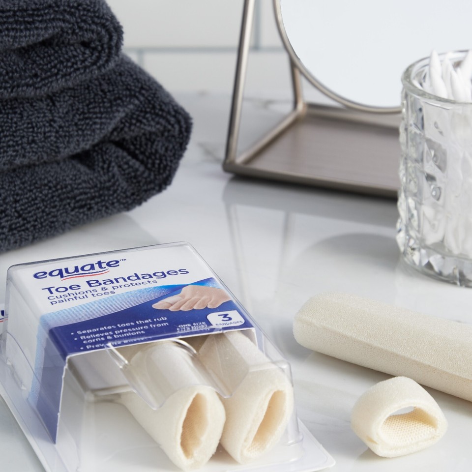 Equate Toe Bandages Cushion & Protect Corns and Bunions, 3 Ct ...