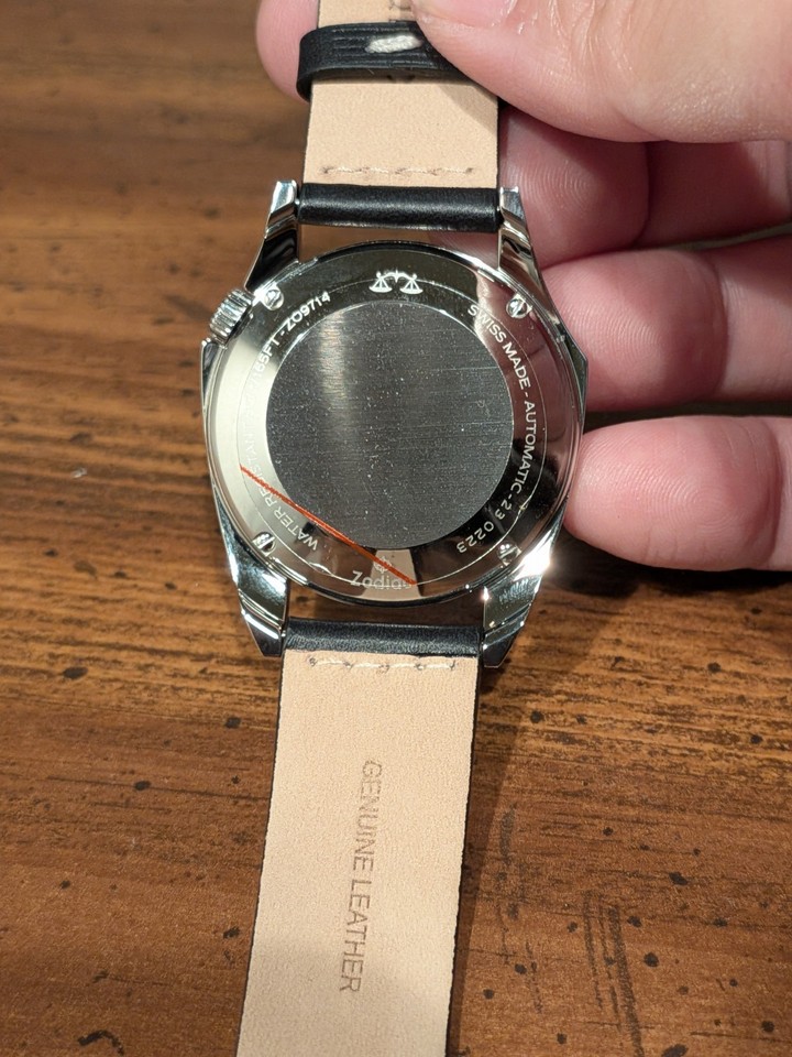 Zodiac Olympos Automatic Green Dial Black Leather Strap Watch - ZO9714 ...