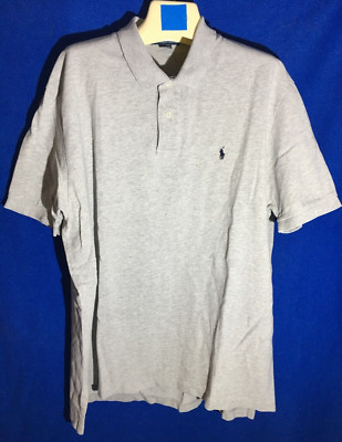 Polo Ralph Lauren Mesh Light Gray Short Sleeve Men's XXL Cotton Shirt ...