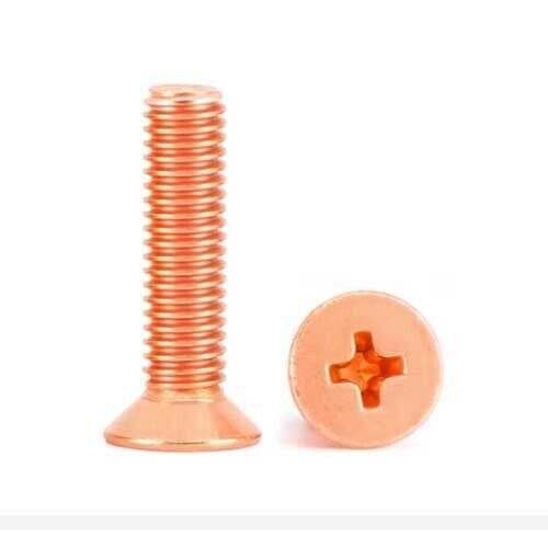 US Thread 8#32 T2 Copper Screws Phillips Cross Countersunk Flat Head ...
