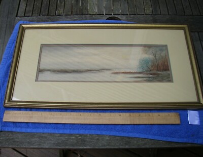 Fine Vintage Framed E L EDWARDS Signed MARSH LANDSCAPE Watercolor-NR | eBay