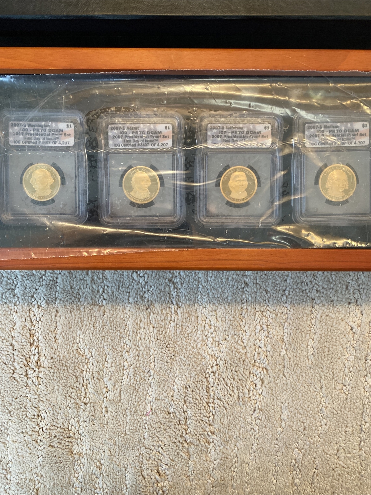 2007-S PRESIDENTIAL PROOF DOLLARS COIN SET OF (4) IN BOX CERTIFIED ICG PR70-DCAM | eBay