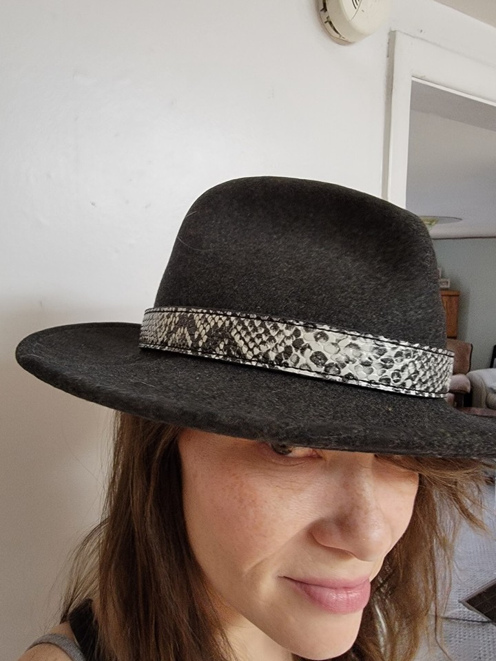 Faux Leather Pyton hatband snake skin adjustable Western cowboy cowgirl ...