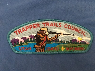 TRAPPER TRAILS Council Strip Patch Boy Scout CSP Scouting Idaho Utah ...