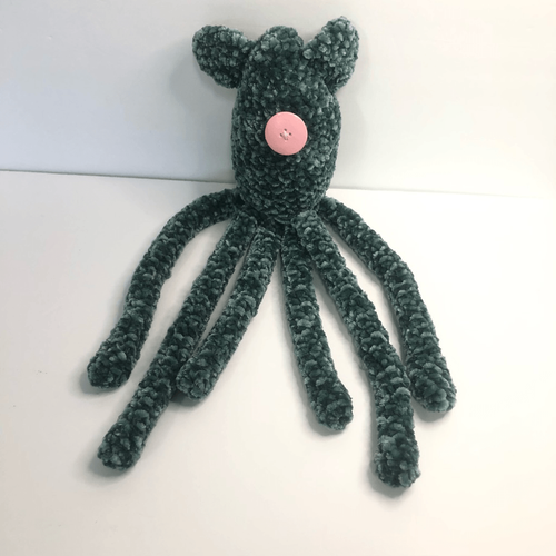 Crochet kitty squid handmade velvet plush stuffed button eye 14 inches ...