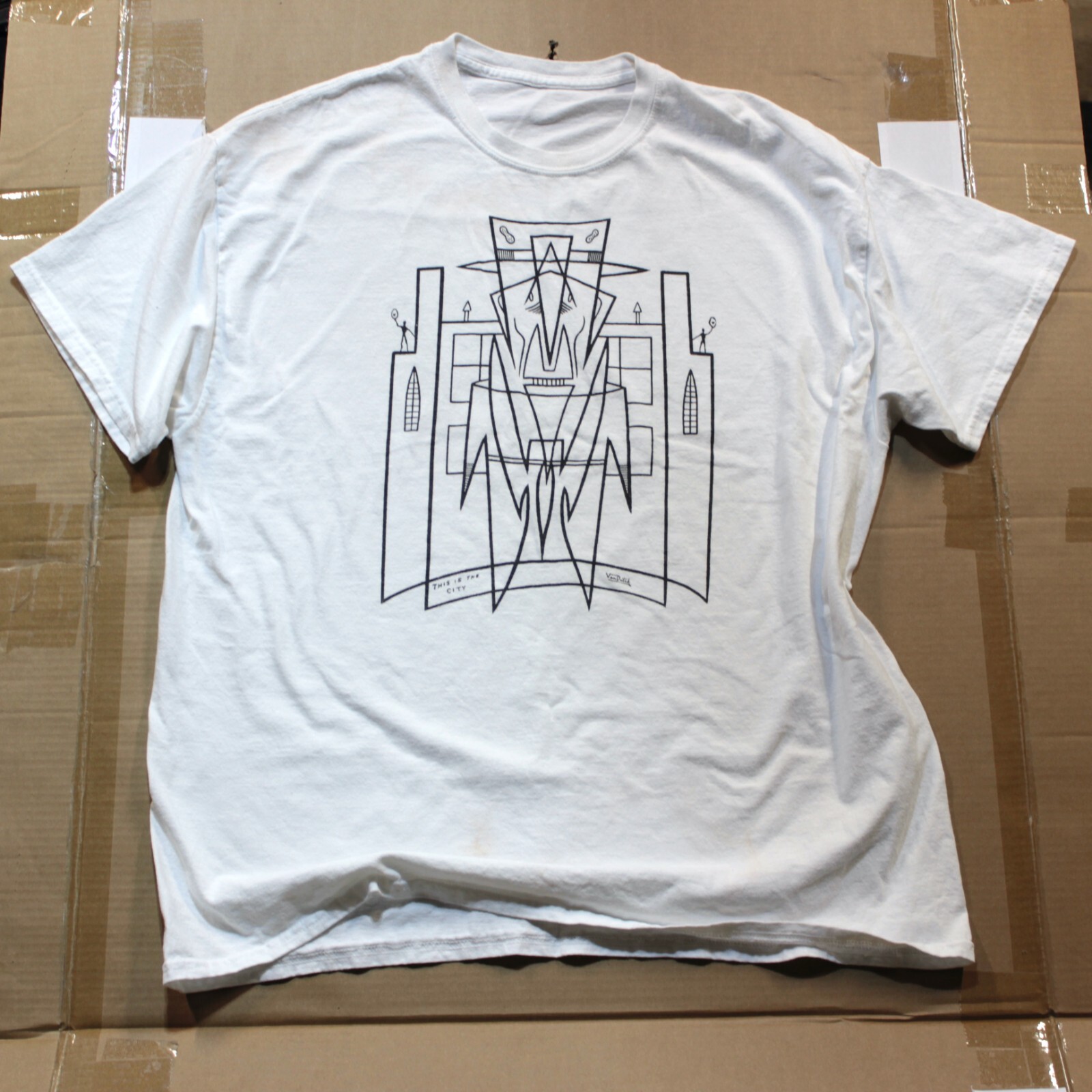 VTG Kenneth Von Dutch Howard T Shirt "This Is The City" PinStripe Art ...