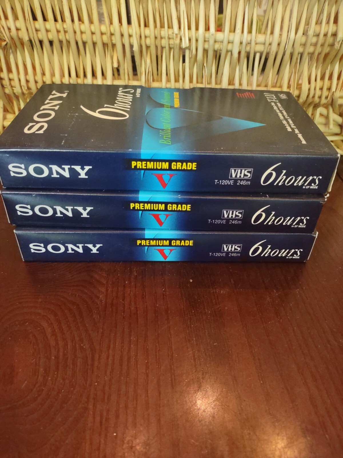 Set of 3 Sony Premium Grade VHS T-120VE 246m 6 Hour - Used 272424303658 ...